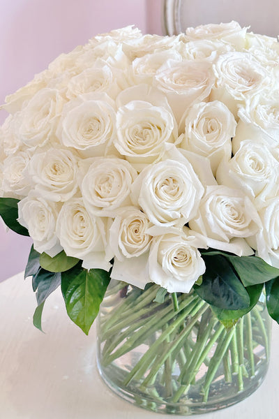 Monarch White Roses - Delivery