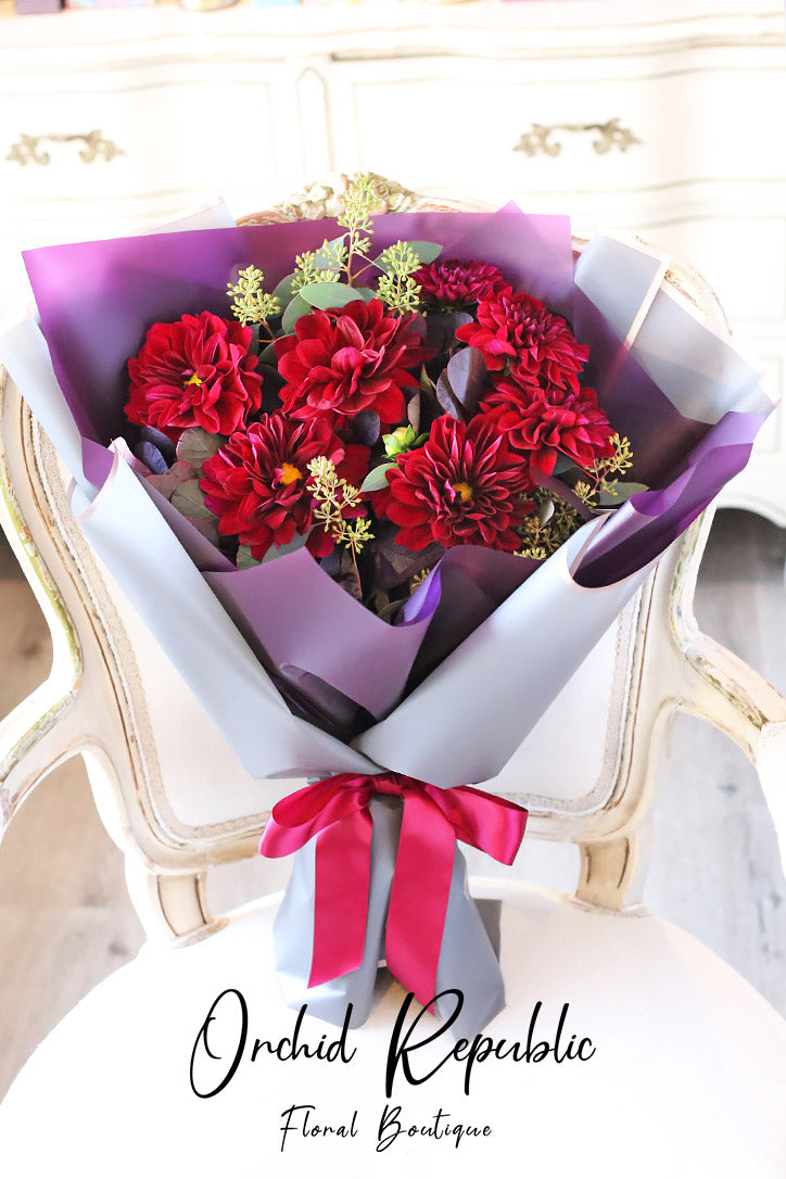 Shiraz Dahlia Bouquet – Orchid Republic Floral Boutique